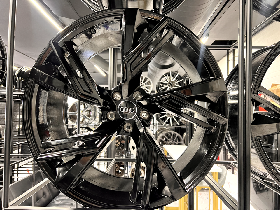 21" BLACK MACHINED WHEELS RIMS SPOKE FIT AUDI 59007 S LINE A8 S8 R8 A6 ...