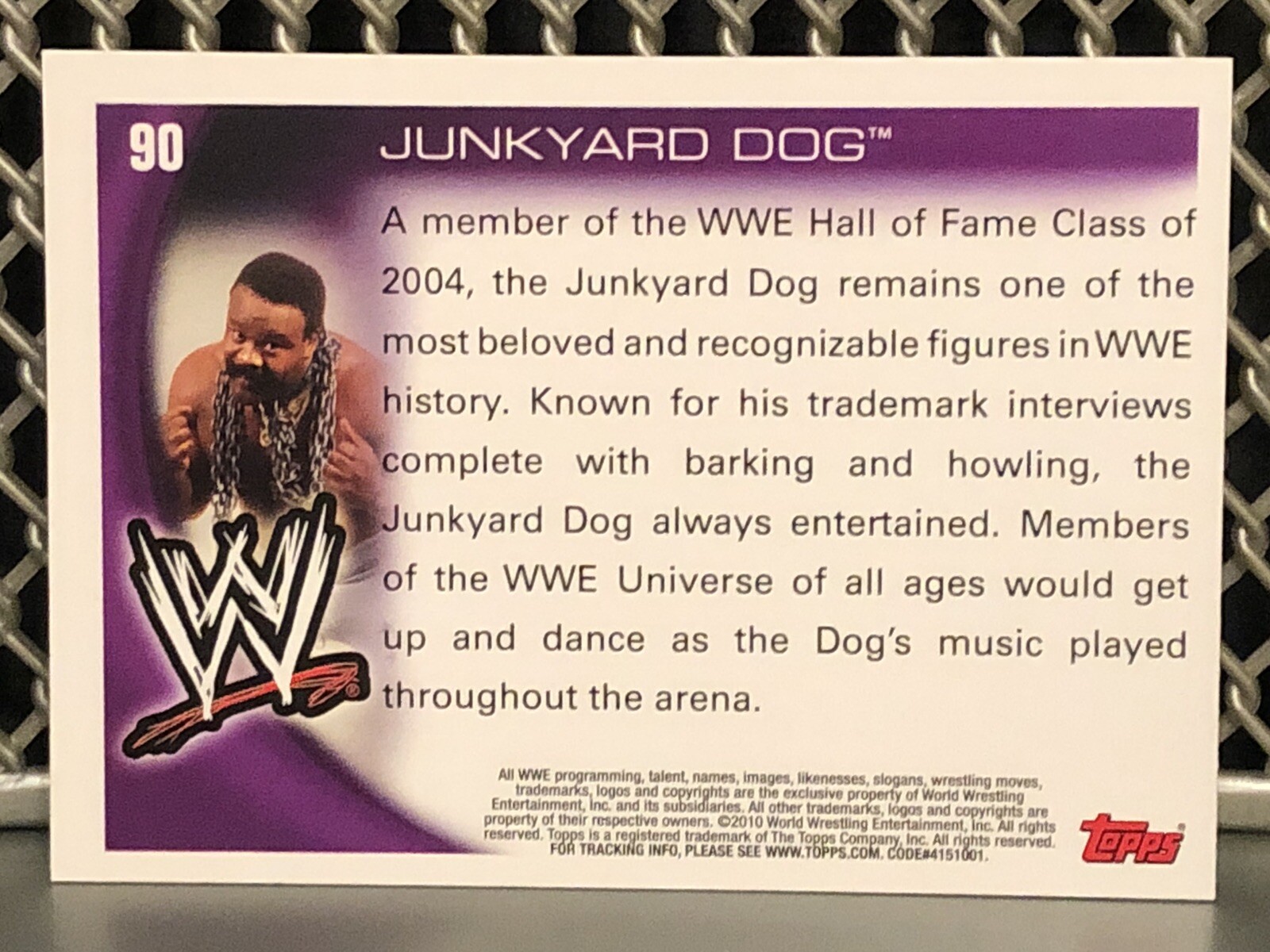 2010 Topps Junkyard Dog WWE Wrestling Legends Card wwf #90 Thump WCW ...