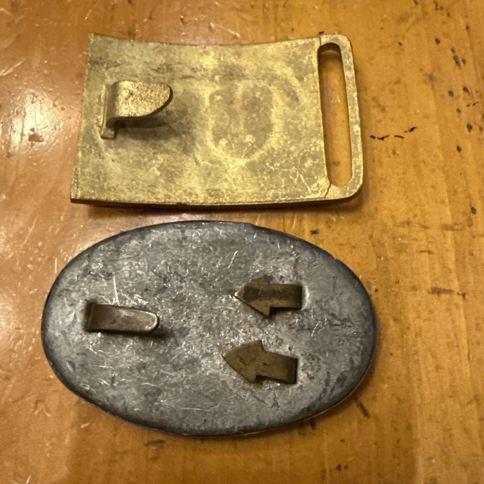 Two US Vintage Belt Buckles - One With Era Correct Lead Backing | eBay