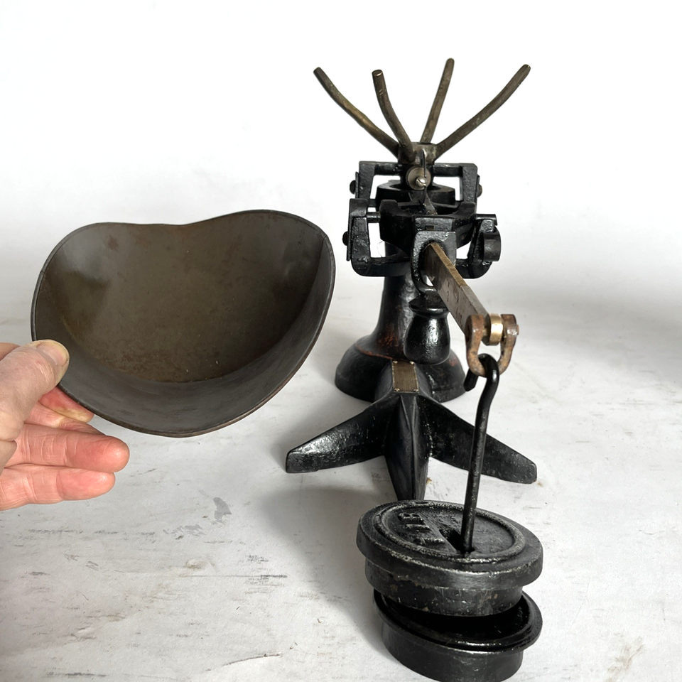 Rare - Badger Cast Iron Mercantile Scale w/ Brass Beam & Weights ...