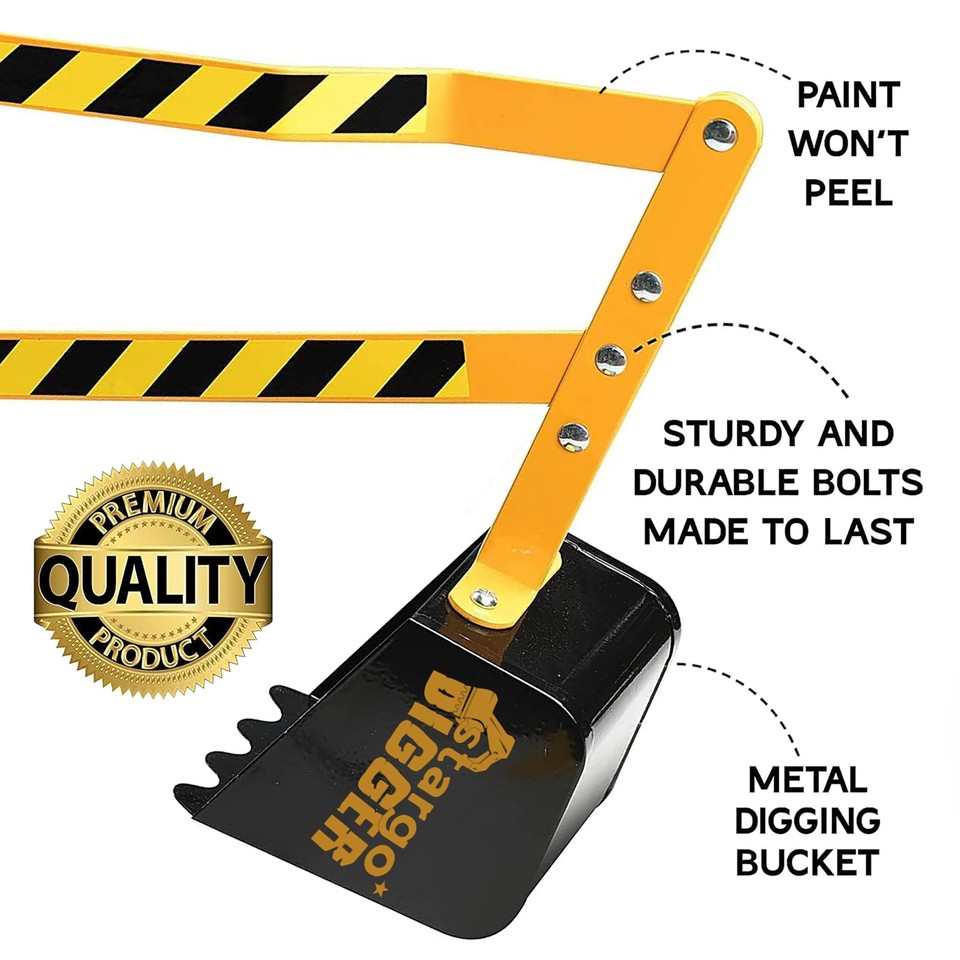 Kids Excavator Toy Sand Digger on Wheels, Steel Sandbox Digger Toys for ...