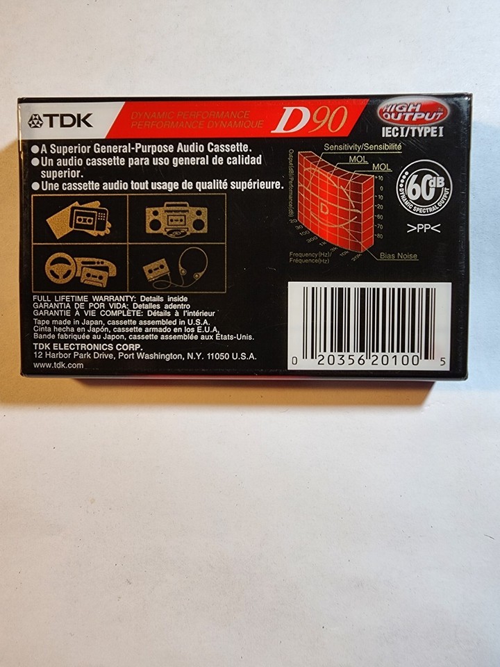 TDK D90 Blank Audio Cassette Tapes 90 Minutes High Output -Factory ...