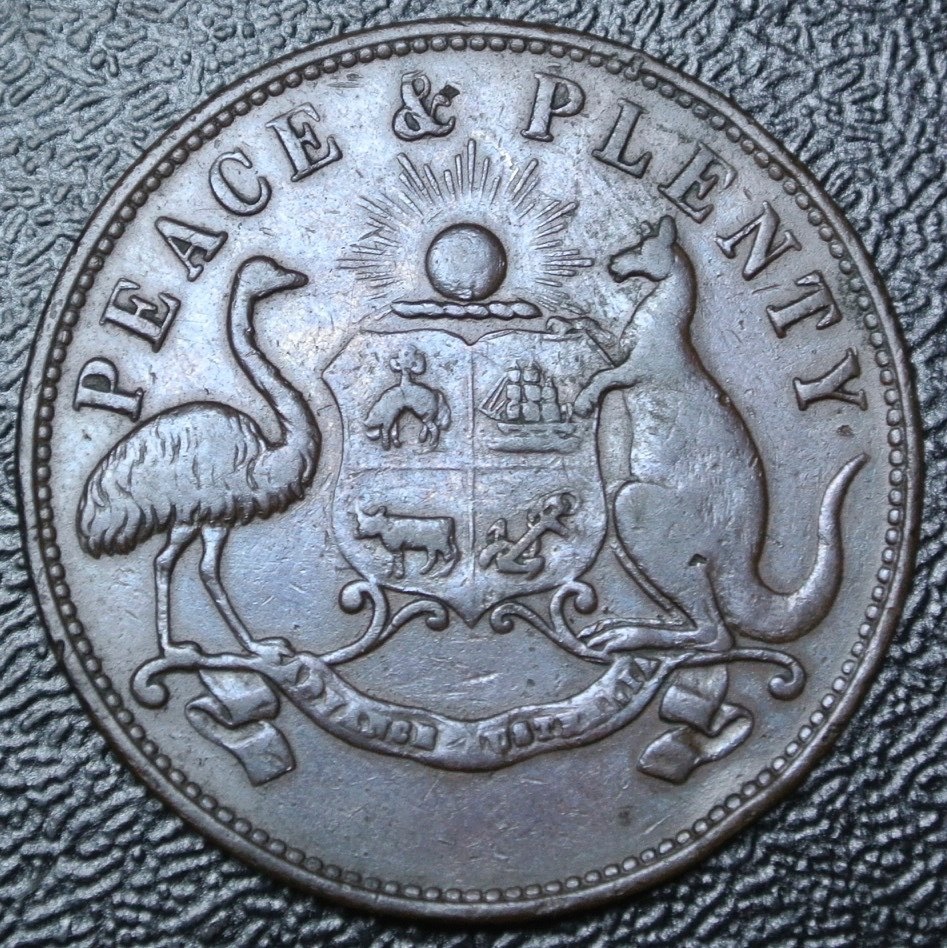 1858 MELBOURNE VICTORIA TOKEN - Australia - Peace & Plenty - Nice | eBay