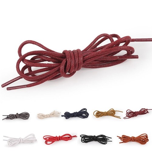 Durable Round Waxed Cord Shoelaces Solid Color Shoe Strings for Active ...