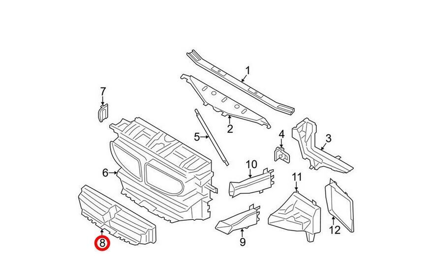 NEW GENUINE BMW 6 SERIES F06 F12 F13 FRONT RADIATOR LOWER AIR DUCT ...