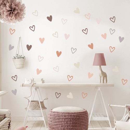 36Pcs Heart Shape Wall Stickers Livingroom Walls Decal Home Room DIY ...