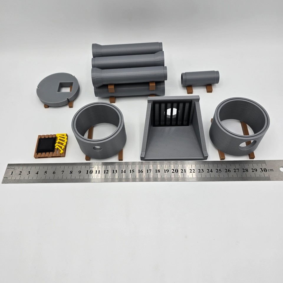 1/32 Scale Precast Outlet With Pipes Truck Load/Diorama "Various ...