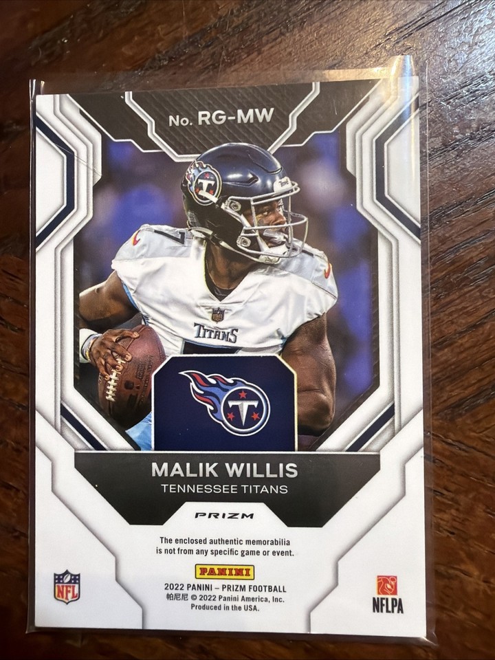 2022 PRIZM SILVER ROOKIE JERSEY RELIC MALIK WILLIS TITANS | eBay