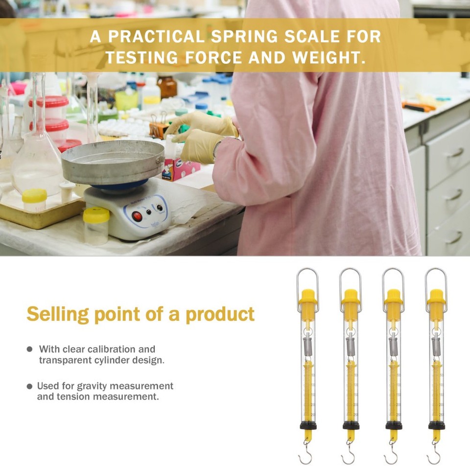 4Pcs Spring Scale Tubular Spring Scale Newton Force Meter Dynamometer ...