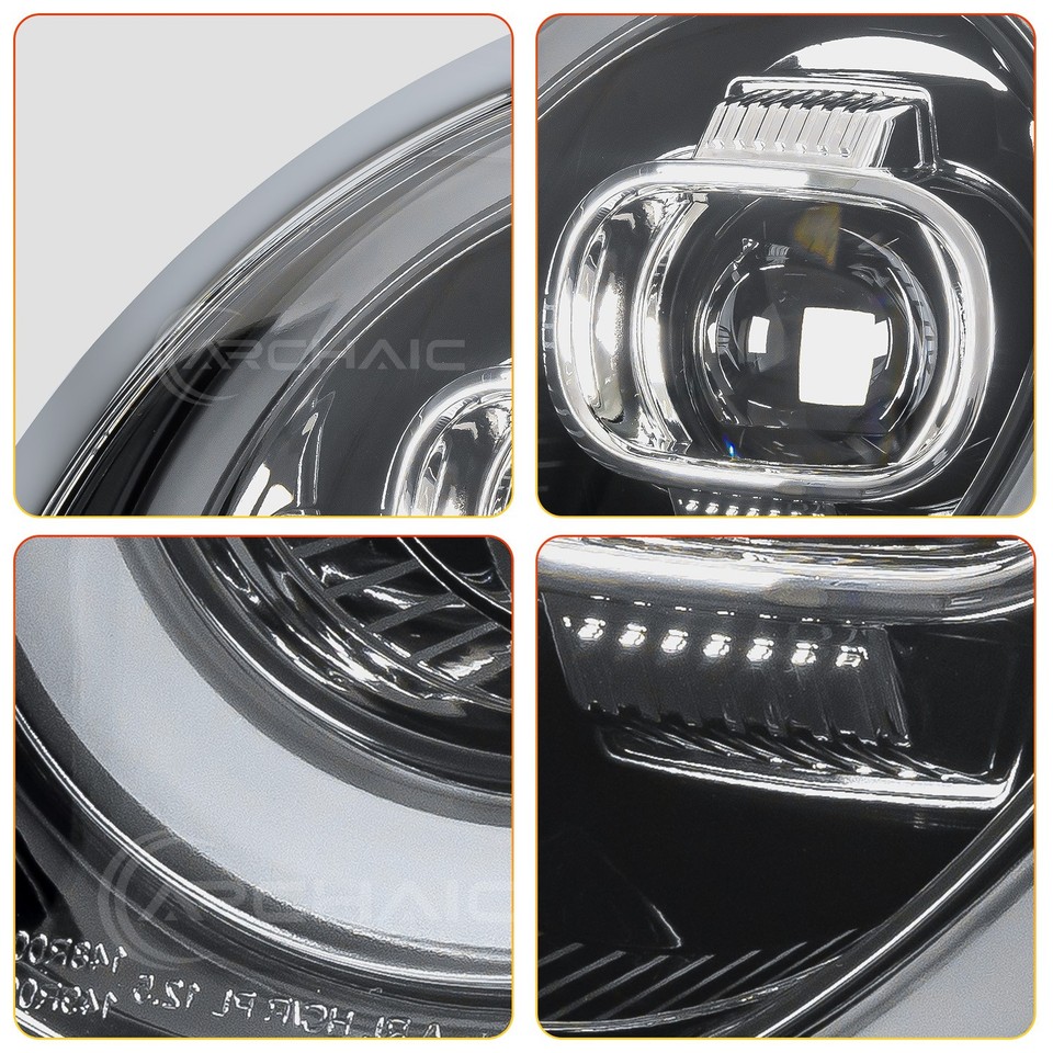 LED Headlights For 2002-2008 Mini Cooper R50 R52 R53 w/Blue Startup ...