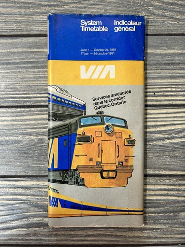 Vintage June 1 – October 24, 1981 Via System Timetable Pamphlet W | eBay
