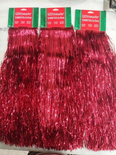 Lot of 3 Ultimate Icicles Christmas Red Extra long | eBay