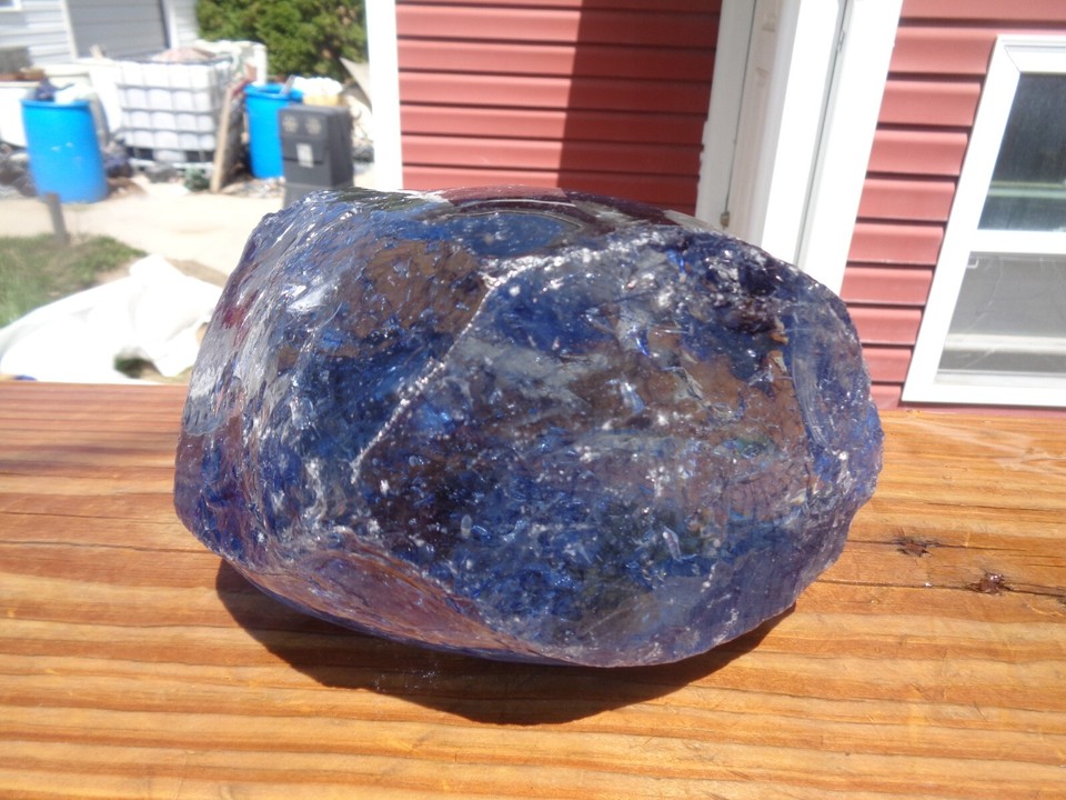 Glass Rock Slag Pretty Clear Sapphire Blue 6.4 lbs MM31 Rocks Landscape ...