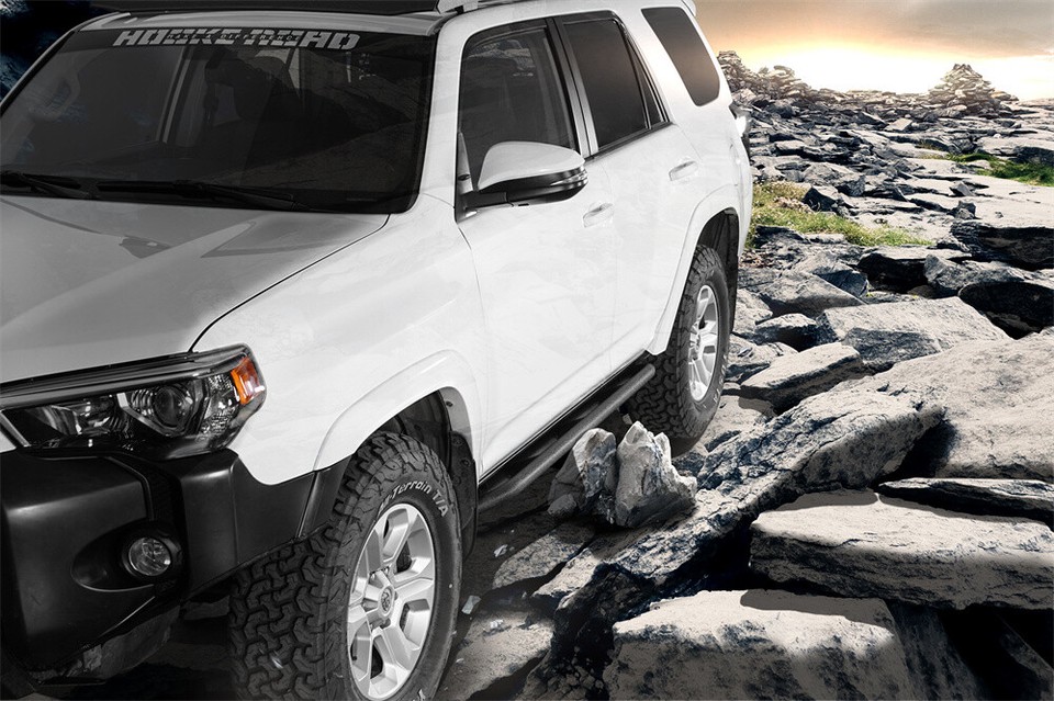 Pair Steel Rock Sliders Tube Door Armor Step Rail for 2010-2024 Toyota ...