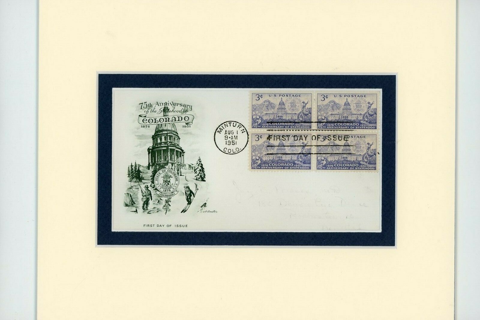 Colorado - 38th State to join the Union & 75th Anniversary First Day ...