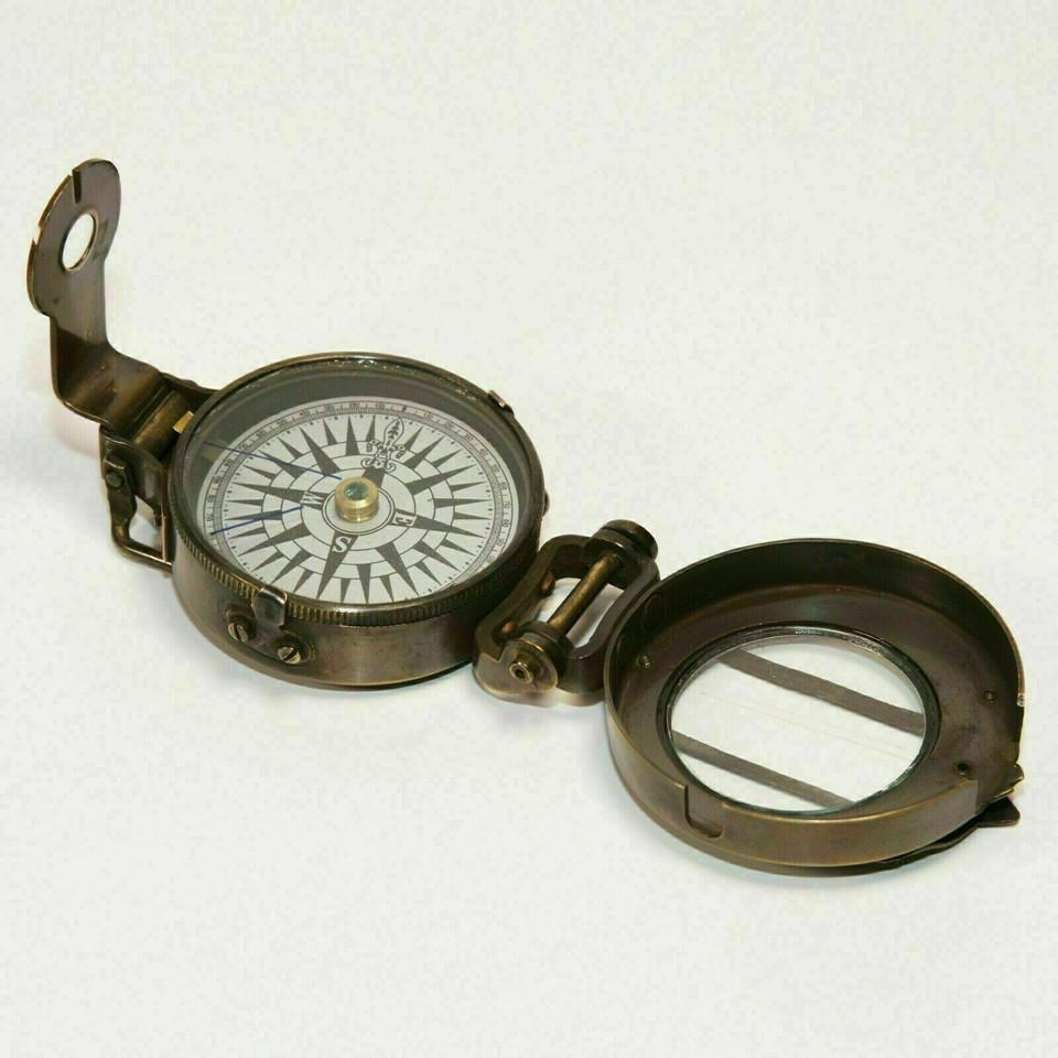 Nautical Antique Brass Vintage WWII Military Pocket Compass | eBay