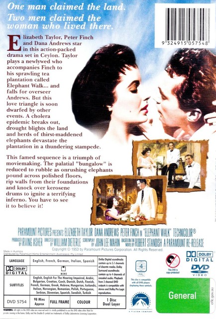 Elephant Walk (DVD, 1954) for sale online | eBay