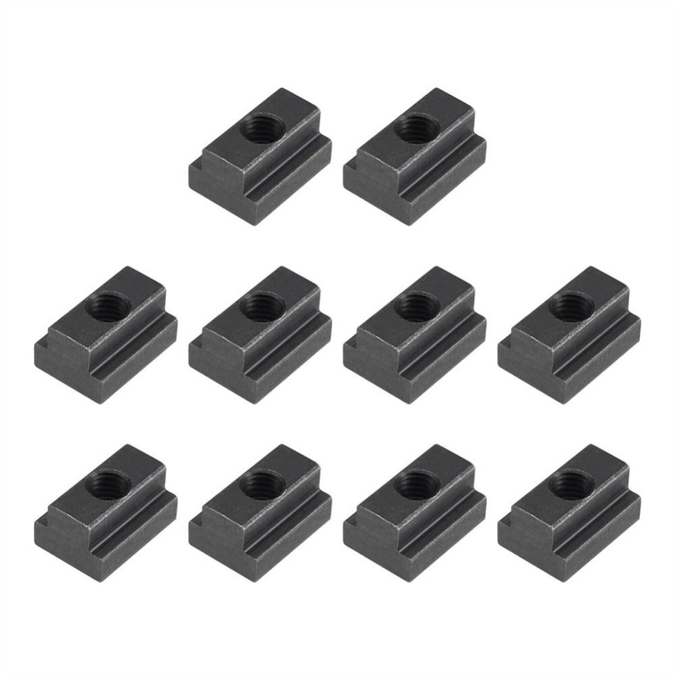 10Pcs Carbon Steel T Slot Nuts M6 M8 M10 M12 T-Nuts Tapped Through Slot ...