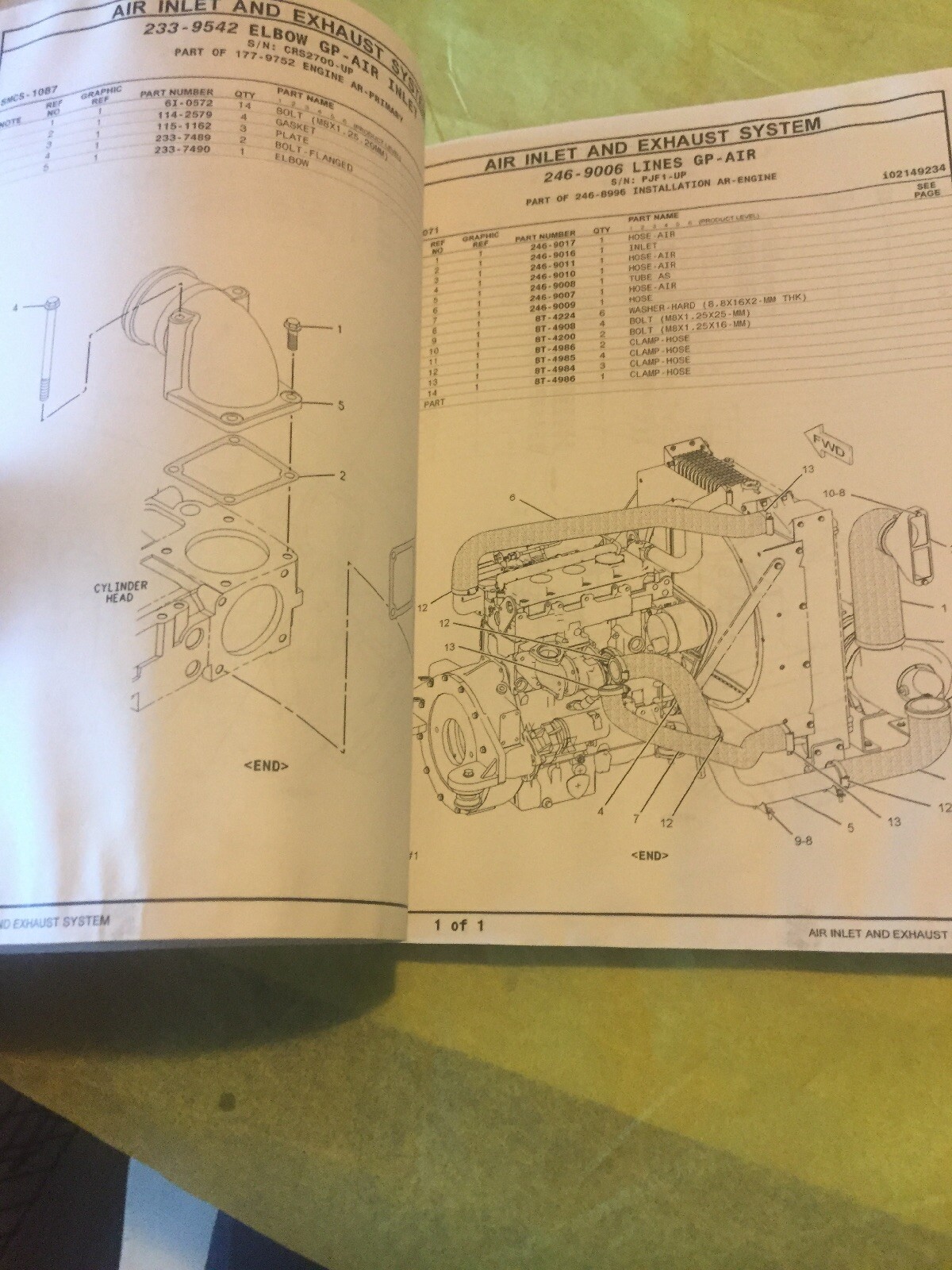 CAT Caterpillar PS360C Pneumatic Compactor Parts Manual S/N PJF1-Up ...