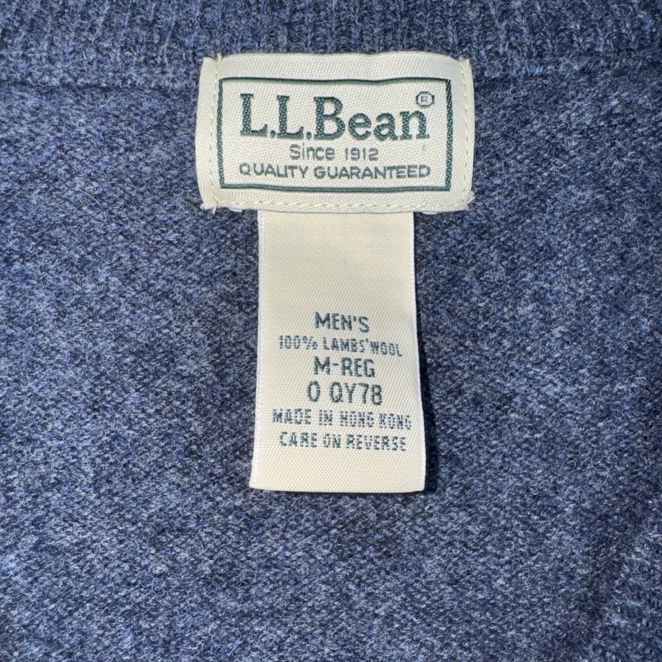 Vintage L.L.Bean Sweater Mens Medium Blue Lambs Wool V Neck Grandpa | eBay