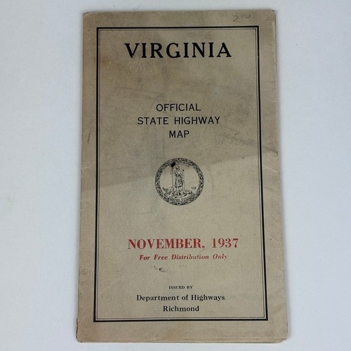 1937 Virginia Official State Highway Map Folded Map November | eBay