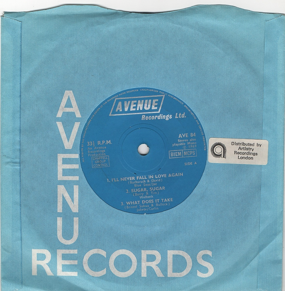 AVENUE RECORDS AVE84 BY DAVID BYRON ELTON JOHN DANA GILLESPIE LIBRARY ...
