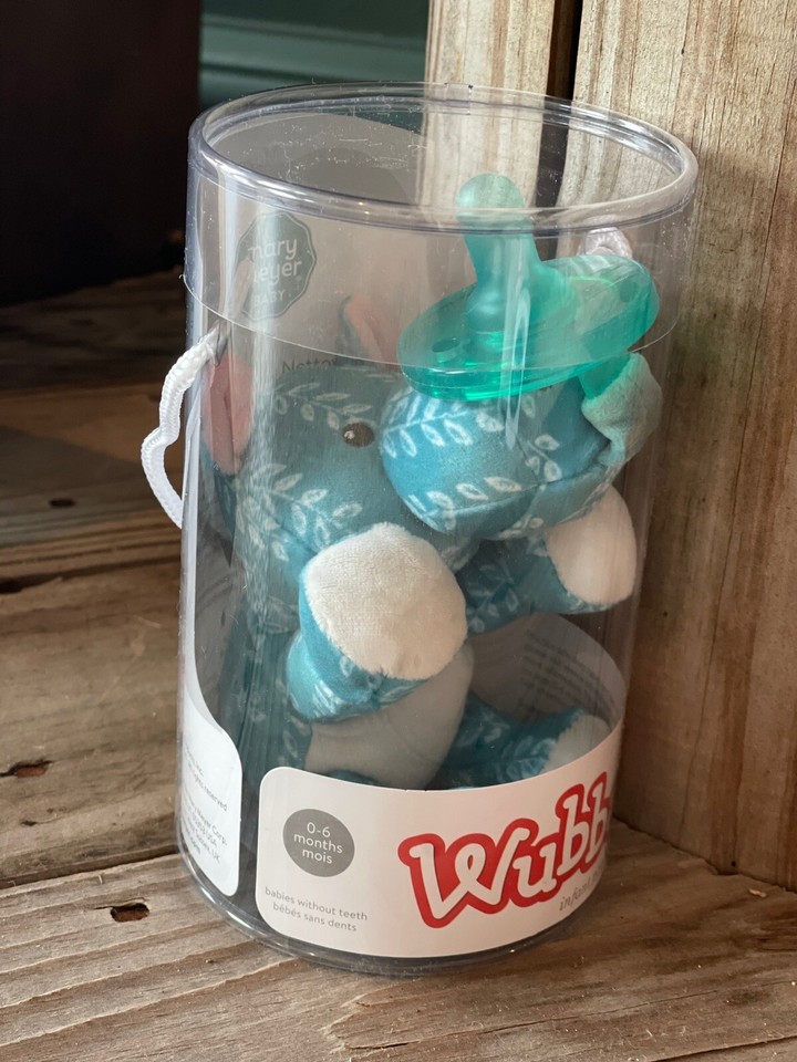 Wubbanub Mary Meyer Jewel Hippo Plush Infant Silicone Pacifier Latex ...