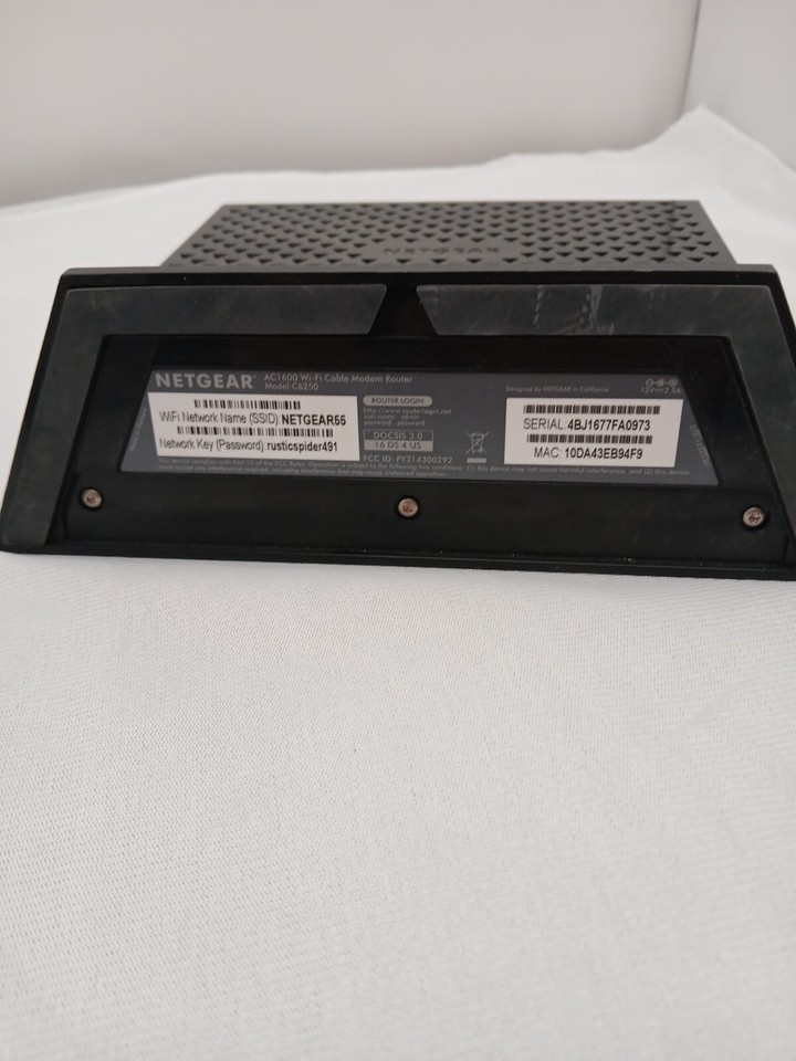 NETGEAR Cable Modem WiFi Router Combo C6250 - AC1600 WiFi 606449133462 ...
