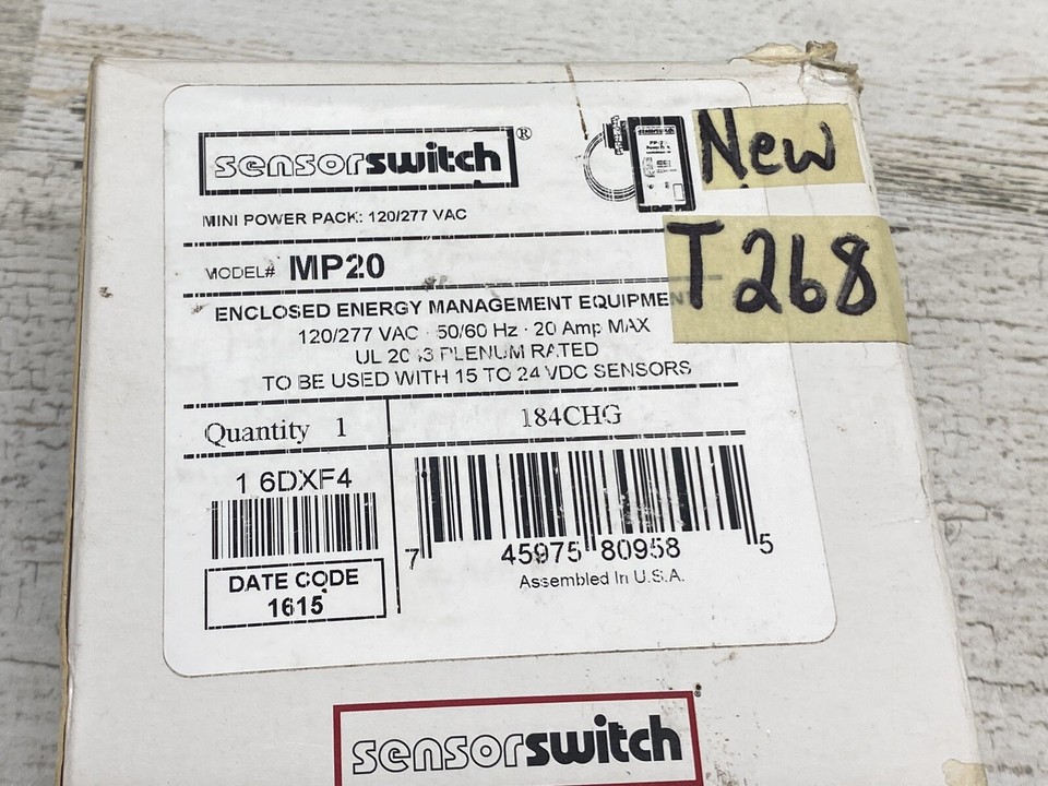 Acuity Controls Sensor Switch MP20 Mini Power Pack 120/240/277 New ...