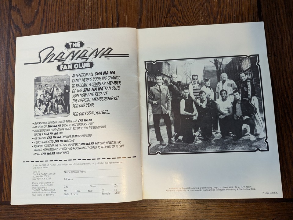 SHA NA NA 1979 Tour Concert Program Tour Book Bowzer Jocko Johnny ...