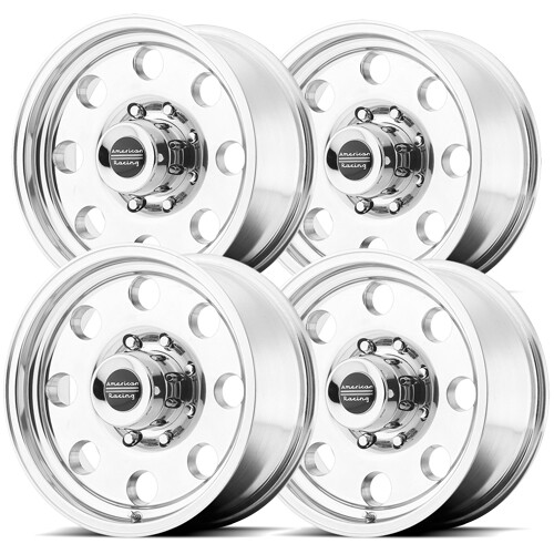 (4) American Racing AR172 Baja 16x10 5x5.5" -25mm Polished Wheels Rims ...