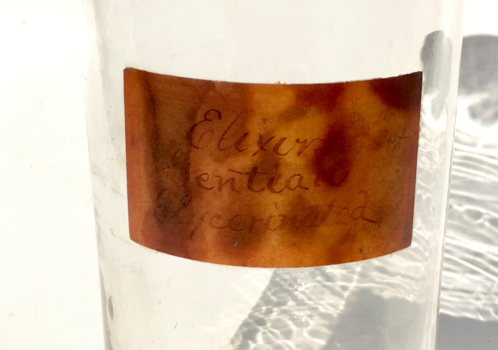 Antique Old 19th Century Hand Blown Glass Elixir Bottle Pontil Label ...