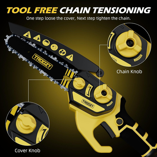 Cordless Pole Saw & Mini Chainsaw 2-in-1, 6-inch Brushless Electric ...