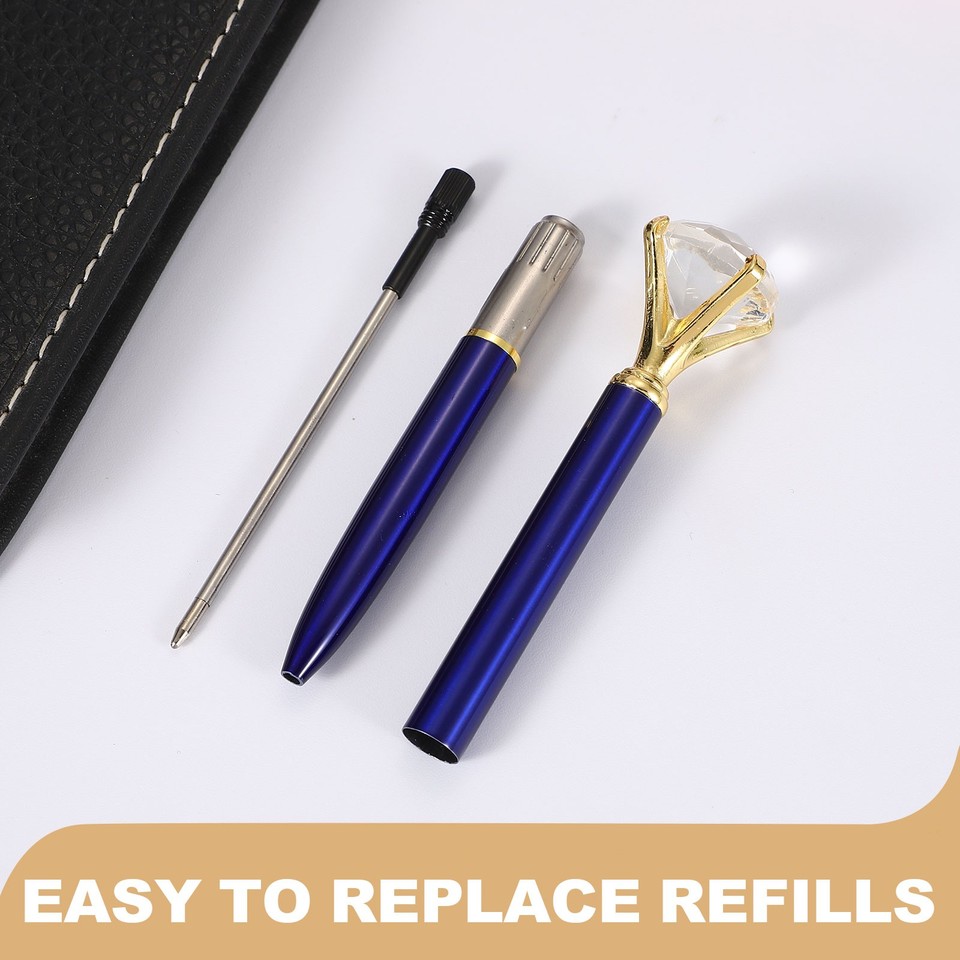 Black Ink Ballpoint Pen, 3pcs Crystal Diamond Twist Pen 1.0mm, White ...