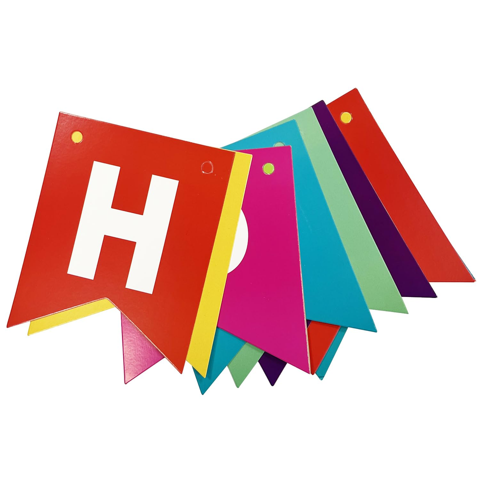 Happy Birthday Banner Triangle Flags Banner Happy Birthday Sign ...