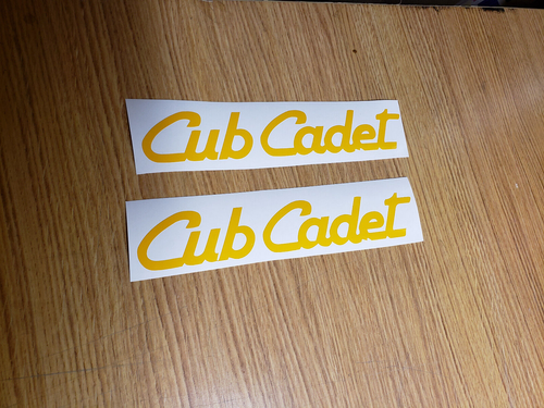 CUB CADET Tractor Mower Vinyl Decals Stickers -PAIR (2)- YELLOW 9 " X 1 ...