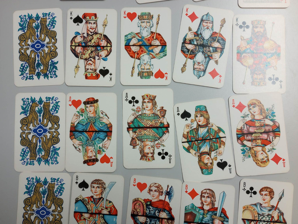 Vtg USSR Cards Russian Souvenir Varnished Playing 1 Deck 54 Cards ...
