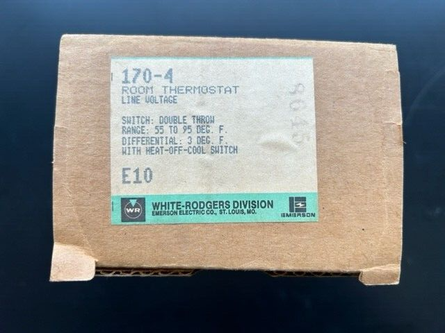 White-Rodgers 170-4 Room Thermostat Line Voltage Double Throw Range:55 ...