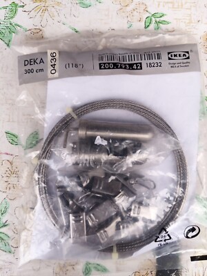 New & Sealed IKEA DEKA 300 cm 118” Wire Hanging Kit 200.793.42 w/ Bonus ...