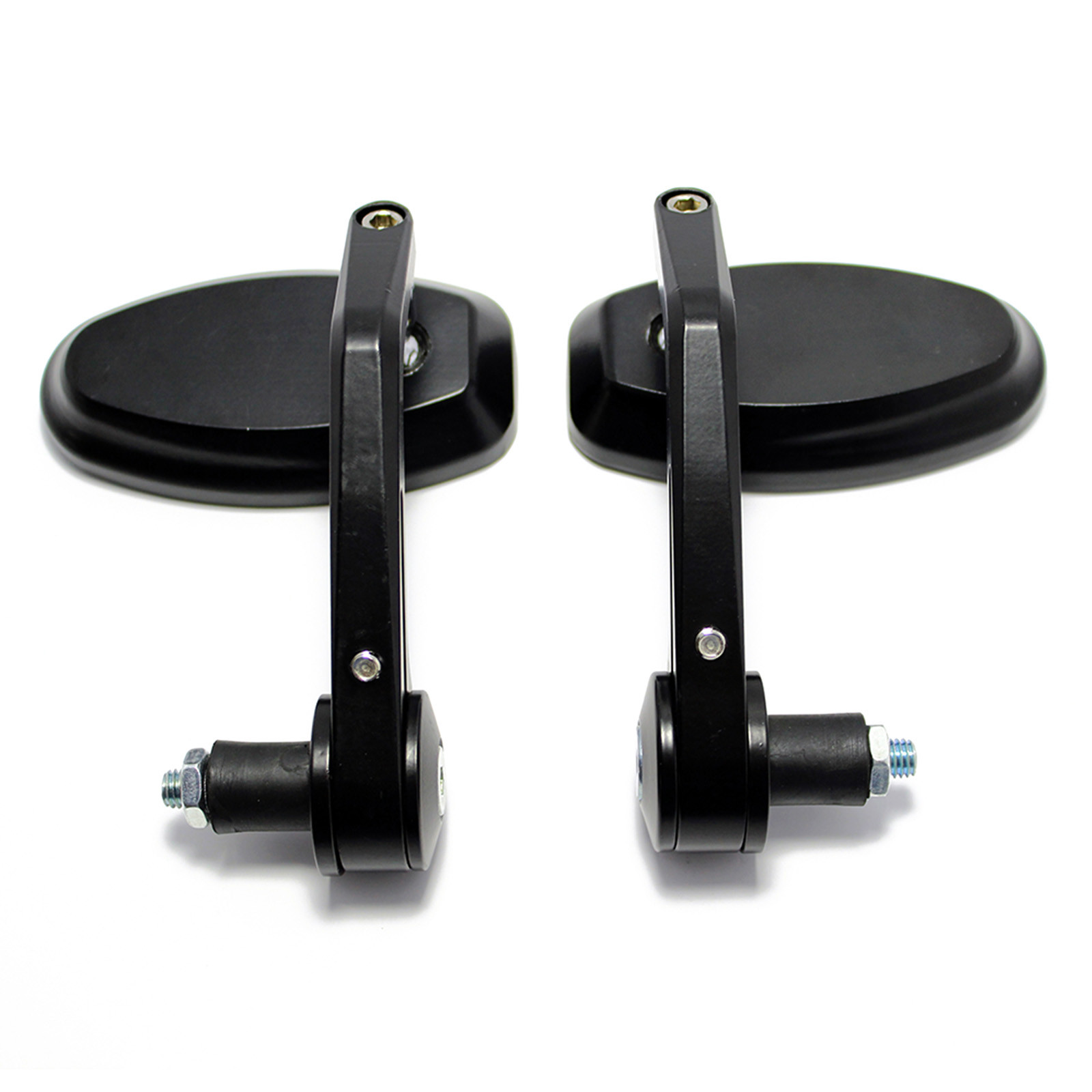 Universal Black Motorcycle Handle Bar End Side Mirrors For Kawasaki ...