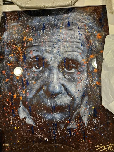 STEPHEN FISHWICK Einstein Cosmos Dye Sublimation Aluminum Signed Framed ...