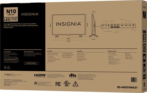 Insignia NS-40D510NA21 40 inch 1080p LED TV for sale online | eBay