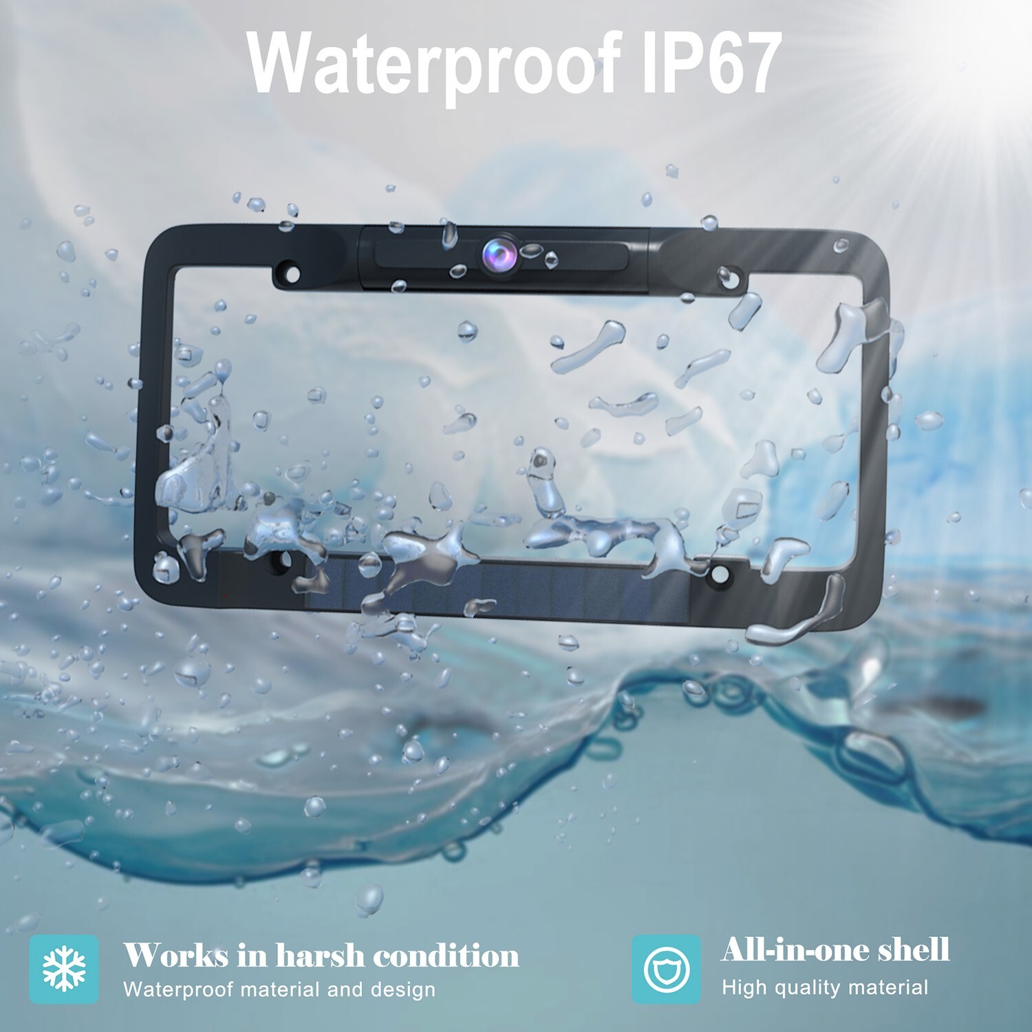 Wireless Waterproof HD Solar License Plate Rear View Backup Camera ...