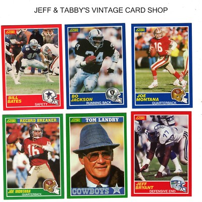 1989 SCORE FOOTBALL BASE SET 1-165 SEE DROP DOWN MENU FOR CARD YOU WILL ...