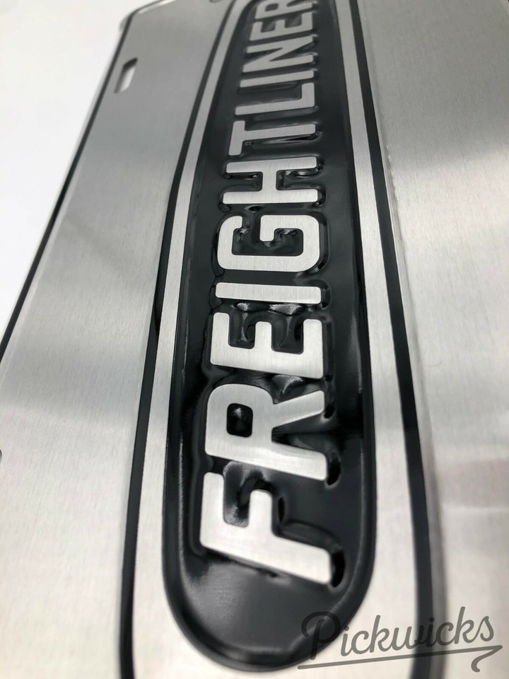 Freightliner - Embossed Metal Vehicle License Plate Car Tag Semi Trucks ...