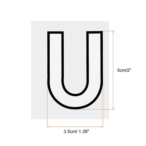 Letter U Patches Iron on Heat Transfer Letters 2 Inch White Letter DIY ...