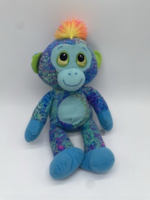 Girl Scout Plush Monkey 13" Blue Green, Glitter Eyes, Rainbow Hair | eBay