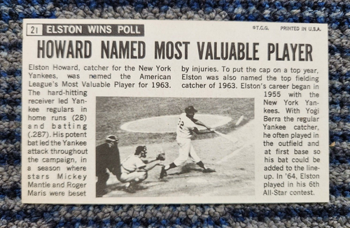 Rare ELSTON HOWARD Yankees Hand Signed 1964 TOPPS GIANT NRMT-MINT Card ...