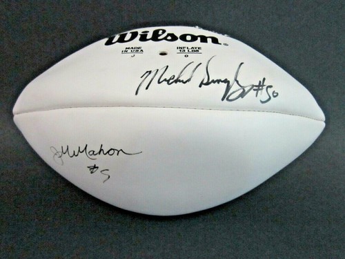 Football NFL HOF Mike Singletary Jim McMahon Signed Wilson Signature ...