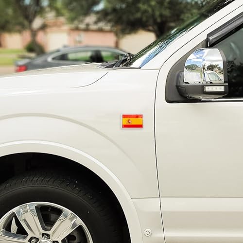 Spain Flag Sticker Emblem Spanish Decal Car Chrome Flags, 2 Pack, 3 x 2 ...